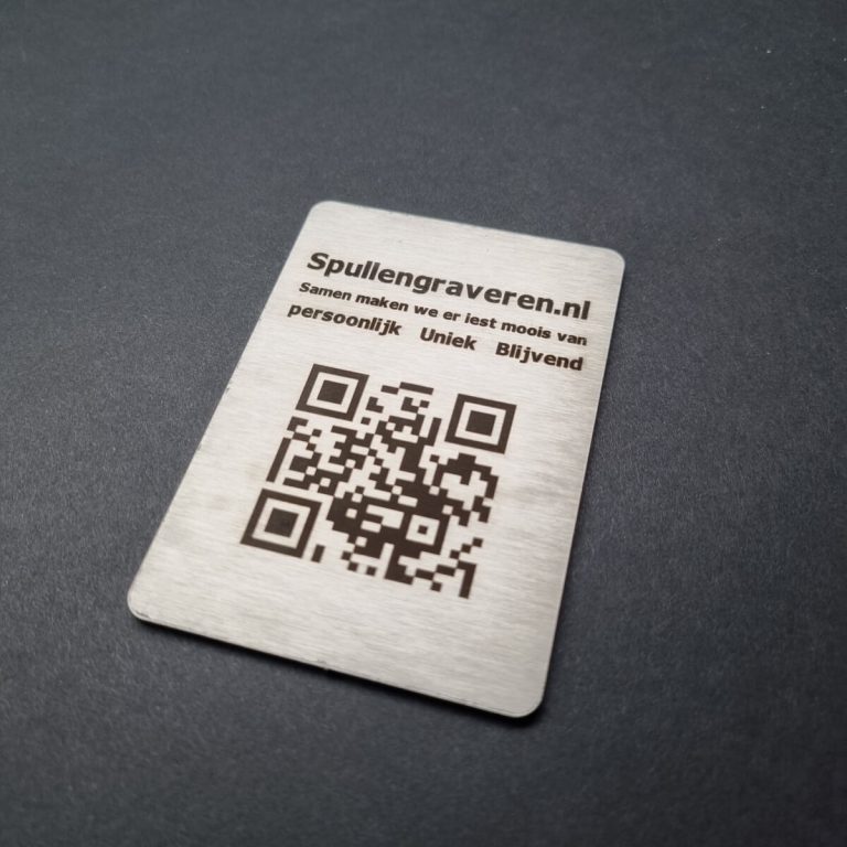 RVS plaatje graveren | 95x65x2mm met ronde hoeken